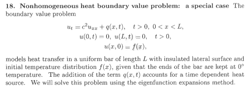 20. Nonhomogeneous heat boundary value problem: | Chegg.com