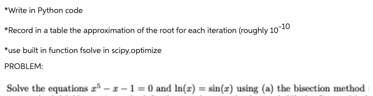 Solved *Write in Python code *Record in a table the | Chegg.com