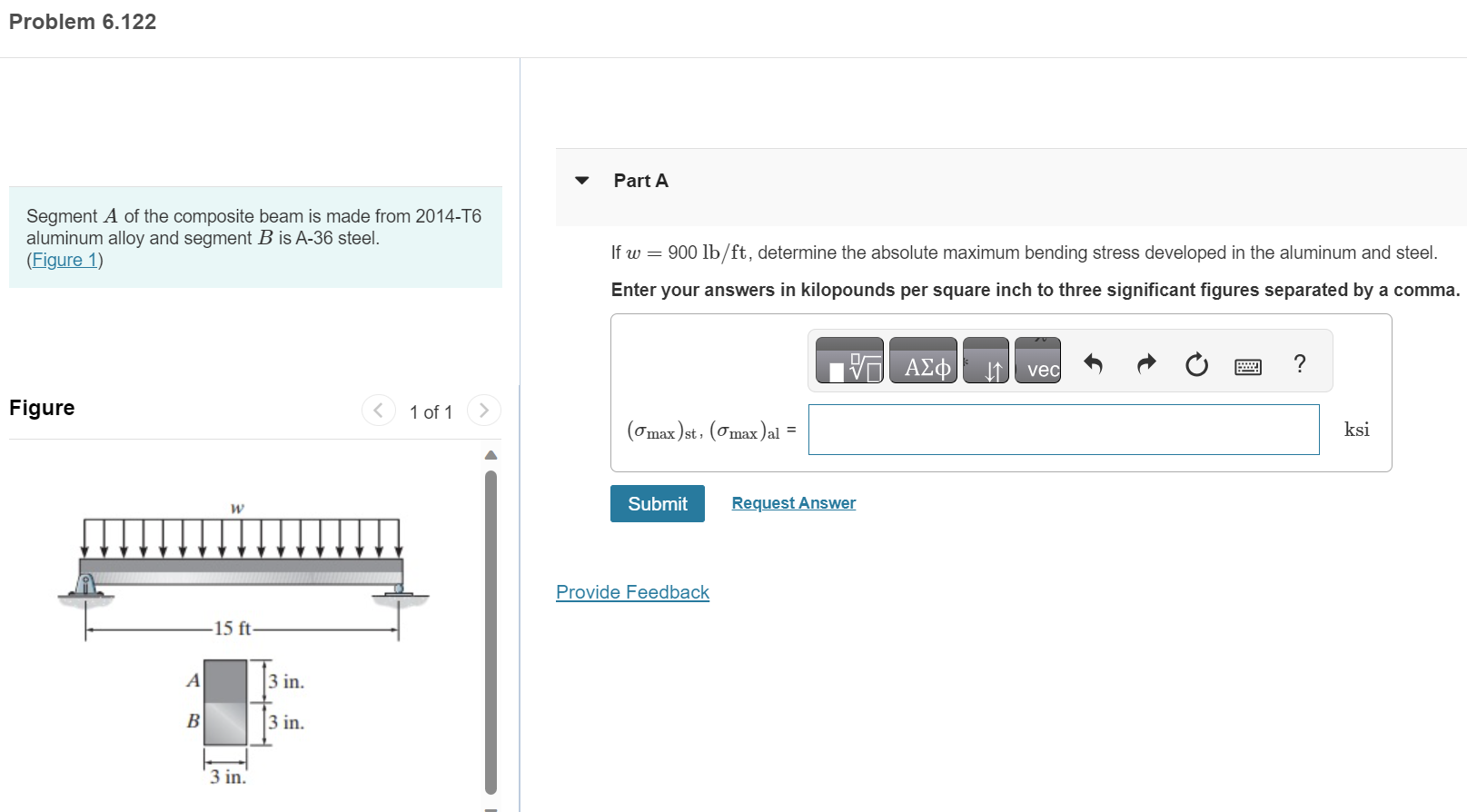 Solved Segment A of the composite beam is made from 2014-T6 | Chegg.com