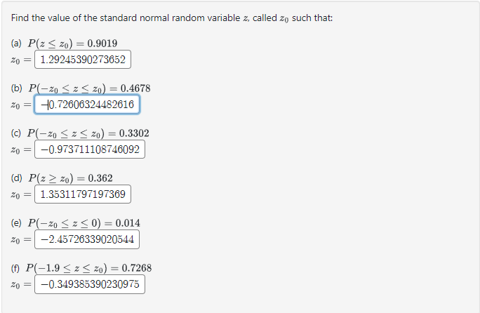 Solved Find the value of the standard normal random variable | Chegg.com