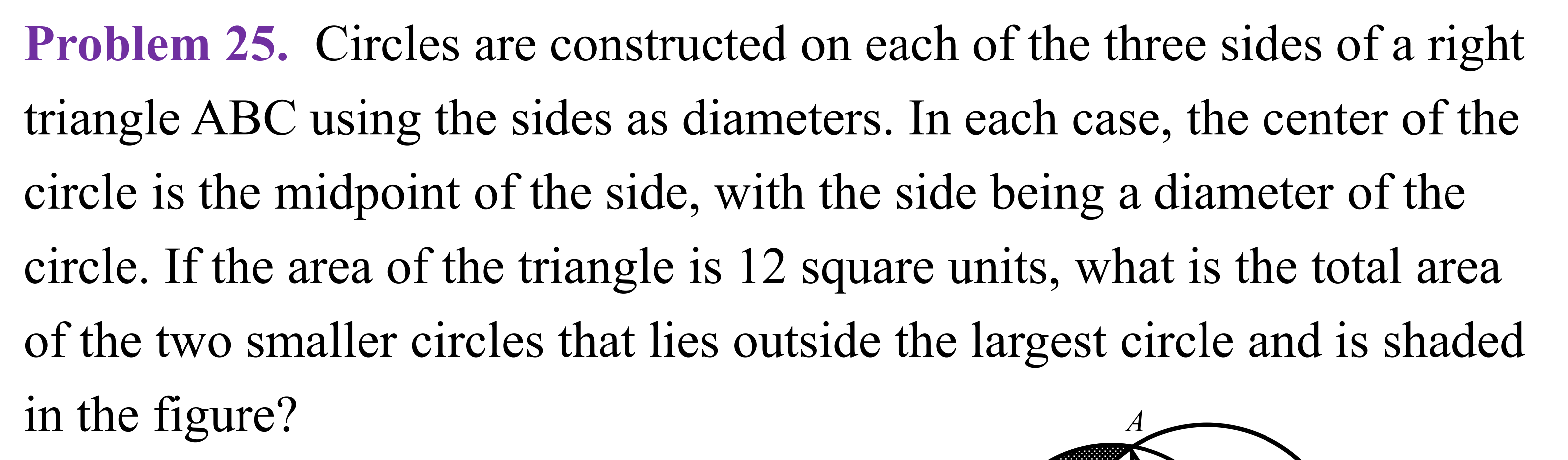 Problem 25. Circles are constructed on each of the | Chegg.com