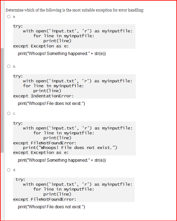 Solved Determine which of the following is the most suitable | Chegg.com