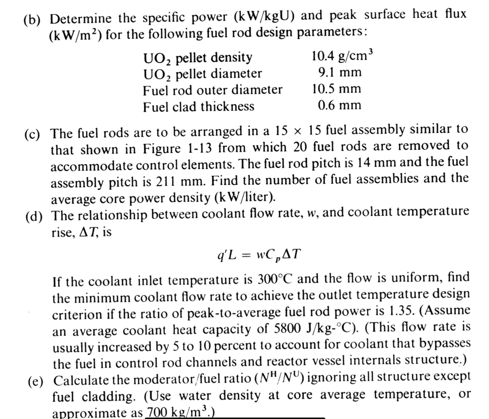 Solved Problems 3-1. A PWR is to be designed to satisfy the | Chegg.com