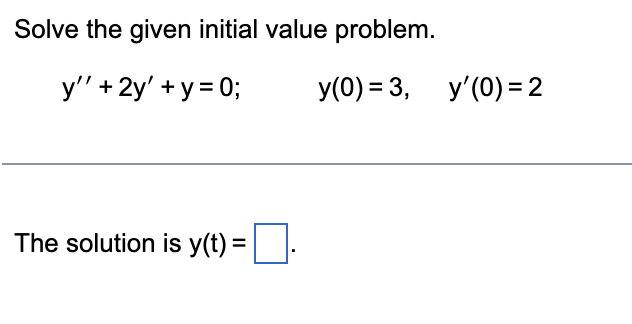 Solved Solve the given initial value problem. | Chegg.com