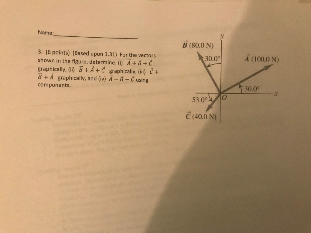 Solved Name y' B (80.0 N) 3. (6 points) (Based upon 1.31) | Chegg.com Solved Name y' B (80.0 N) 3. (6 points) (Based upon 1.31) | Chegg.com