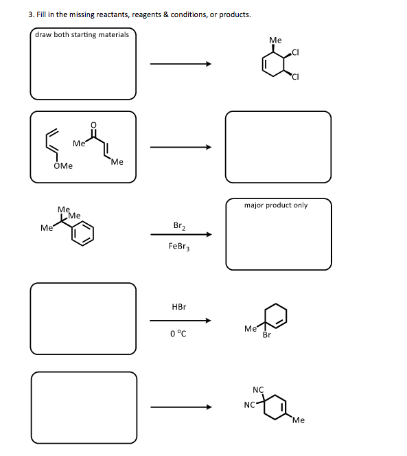 Solved 3. Fill in the missing reactants, reagents & | Chegg.com