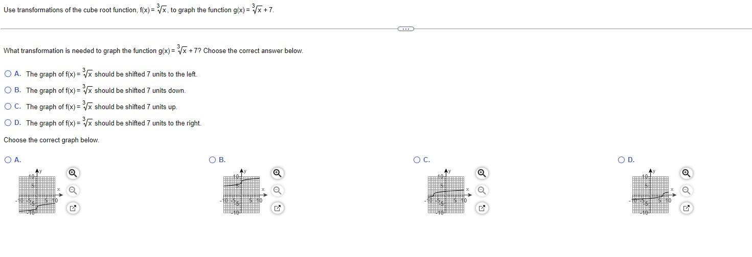 Solved Use transformations of the cube root function, | Chegg.com