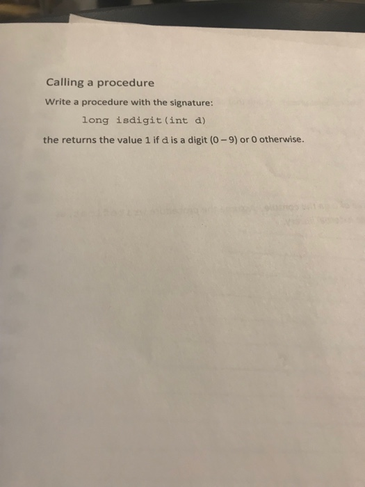 Solved Calling a procedure Write a procedure with the | Chegg.com