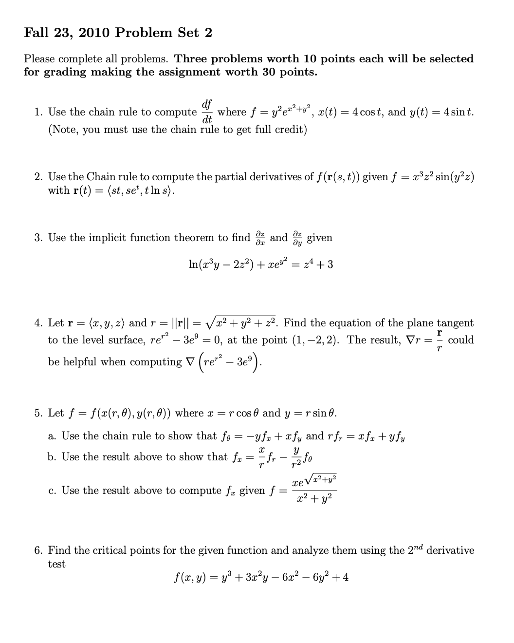 Solved Please complete all problems. Three problems worth 10 | Chegg.com