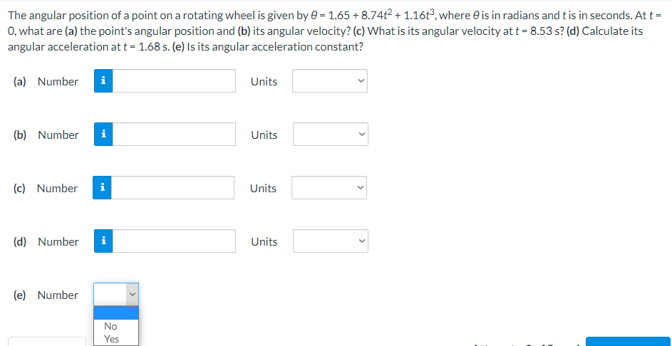 Solved The angular position of a point on a rotating wheel | Chegg.com
