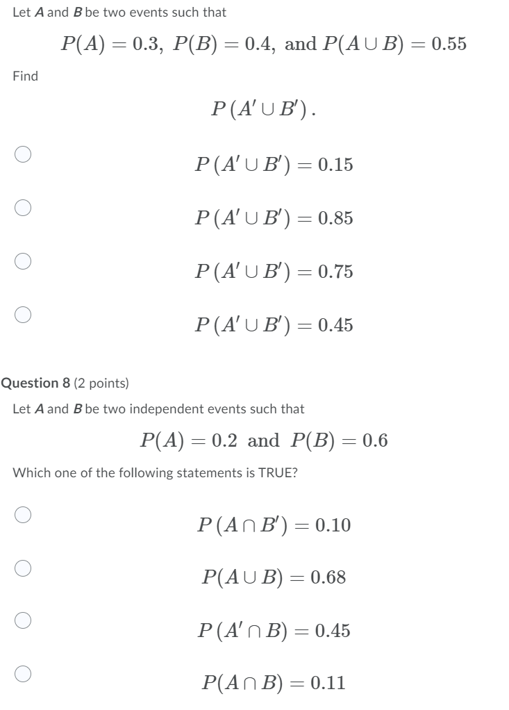 Solved Let A and B be two events such that P(A) = 0.3, P(B) | Chegg.com