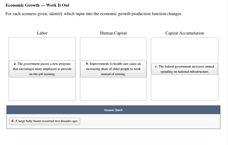 Solved Economic Growth – Work It Out For each scenario | Chegg.com