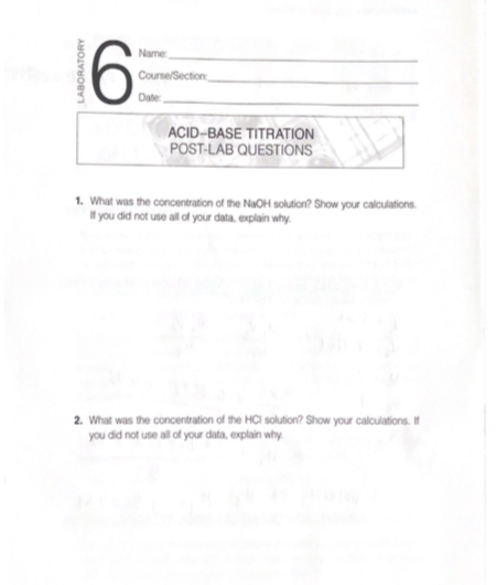 Solved LABORATORY 6 ACID-BASE TITRATION INTRODUCTION A | Chegg.com