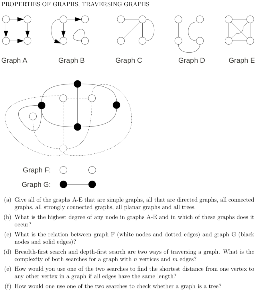 Solved PROPERTIES OF GRAPHS, TRAVERSING GRAPHS - 1 0 0 G | Chegg.com