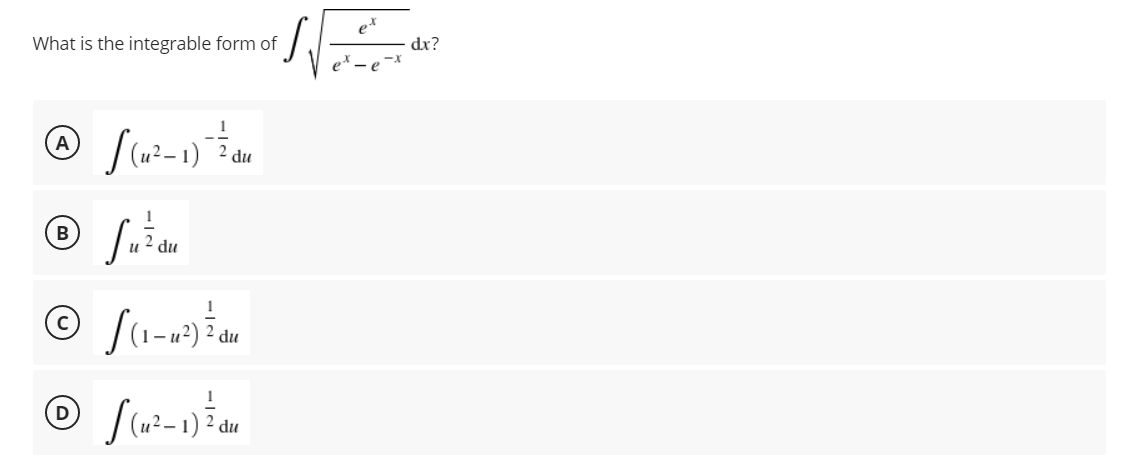 Solved er What is the integrable form of NA dx? A ( - 1) 2 | Chegg.com