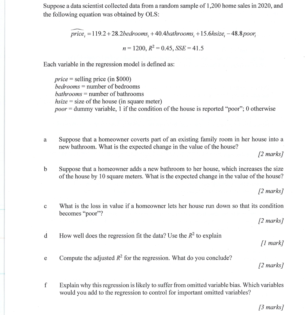 Solved Suppose a data scientist collected data from a random | Chegg.com