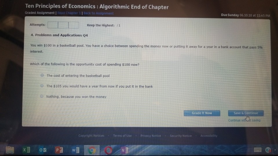 Solved Ten Principles of Economics: Algorithmic End of | Chegg.com
