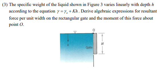 Solved (3) The specific weight of the liquid shown in Figure | Chegg.com
