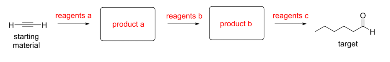 Solved 3 steps HEH H starting material target product b | Chegg.com