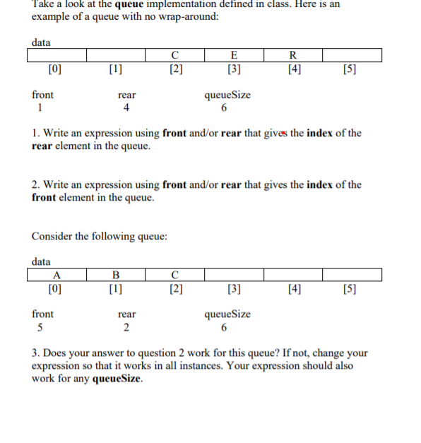 Solved Take a look at the queue implementation defined in | Chegg.com