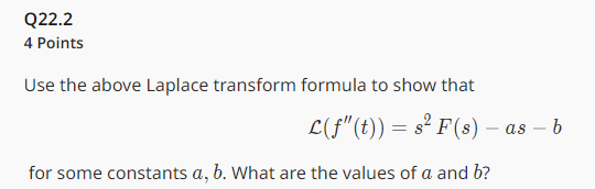 Solved Q22.1 6 Points Use the integral definition of Laplace | Chegg.com