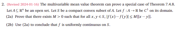 Solved (Revised 2024-01-16) ﻿The multivariable mean value | Chegg.com