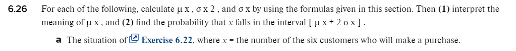 6.26 For each of the following, calculate ux, ox 2, | Chegg.com
