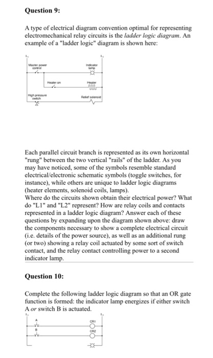 Solved Question 9: A type of electrical diagram convention | Chegg.com