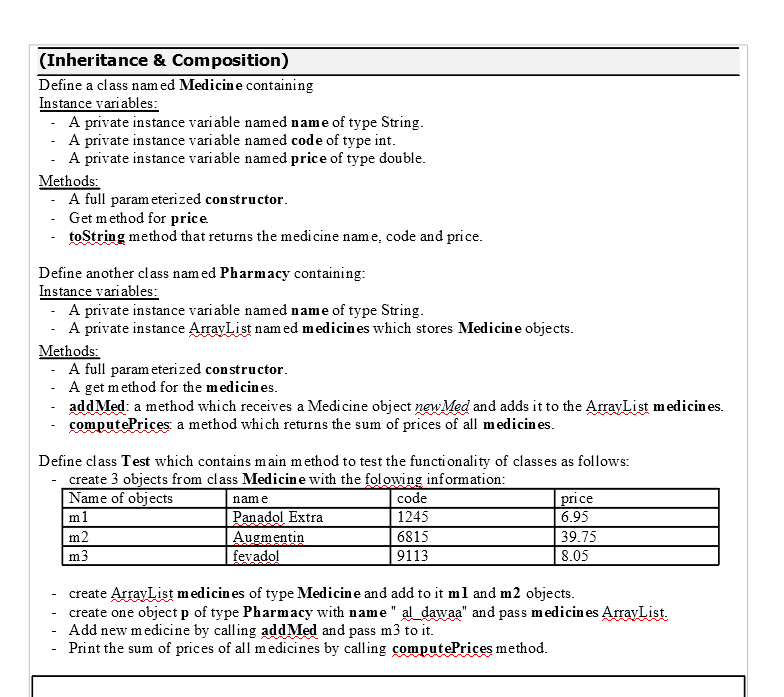 Solved (Inheritance & Composition) Define a class named | Chegg.com