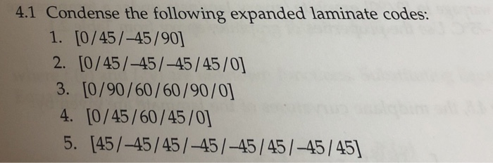 Solved 4.1 Condense the following expanded laminate codes: | Chegg.com