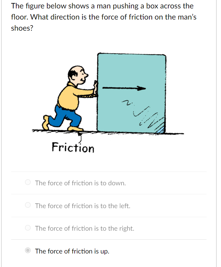 Solved The figure below shows a man pushing a box across the | Chegg.com