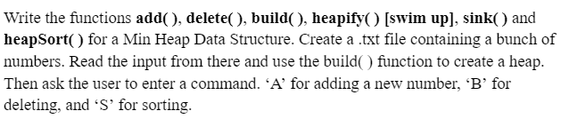 Solved Write The Functions Add Delete Build 