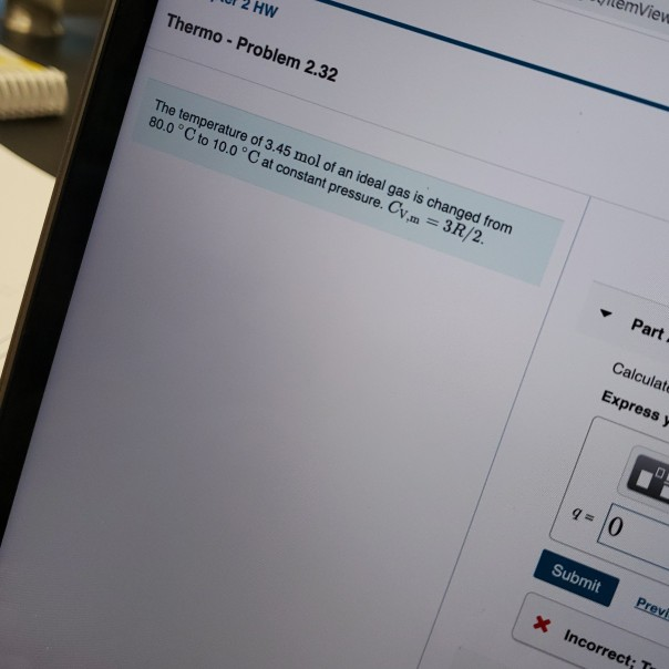 Solved 1102 HW nemView Thermo - Problem 2.32 The temperature | Chegg.com