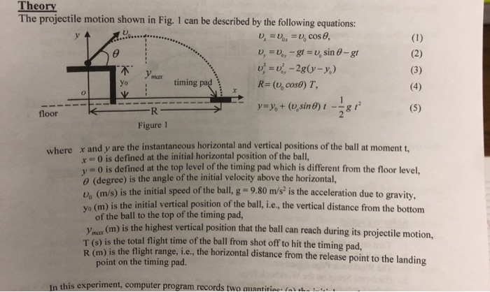 Solved Projectile Motion Lab, complete data table B and C | Chegg.com