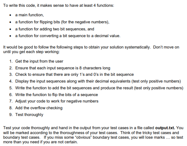 Solved (3) Binary Math Write a program called bitMath.c that | Chegg.com