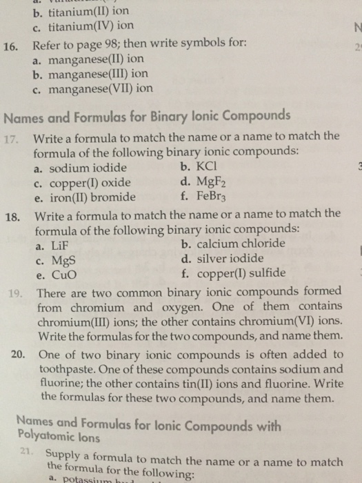 Solved b. titanium(II) ion c. titanium(IV) ion Refer to page | Chegg.com