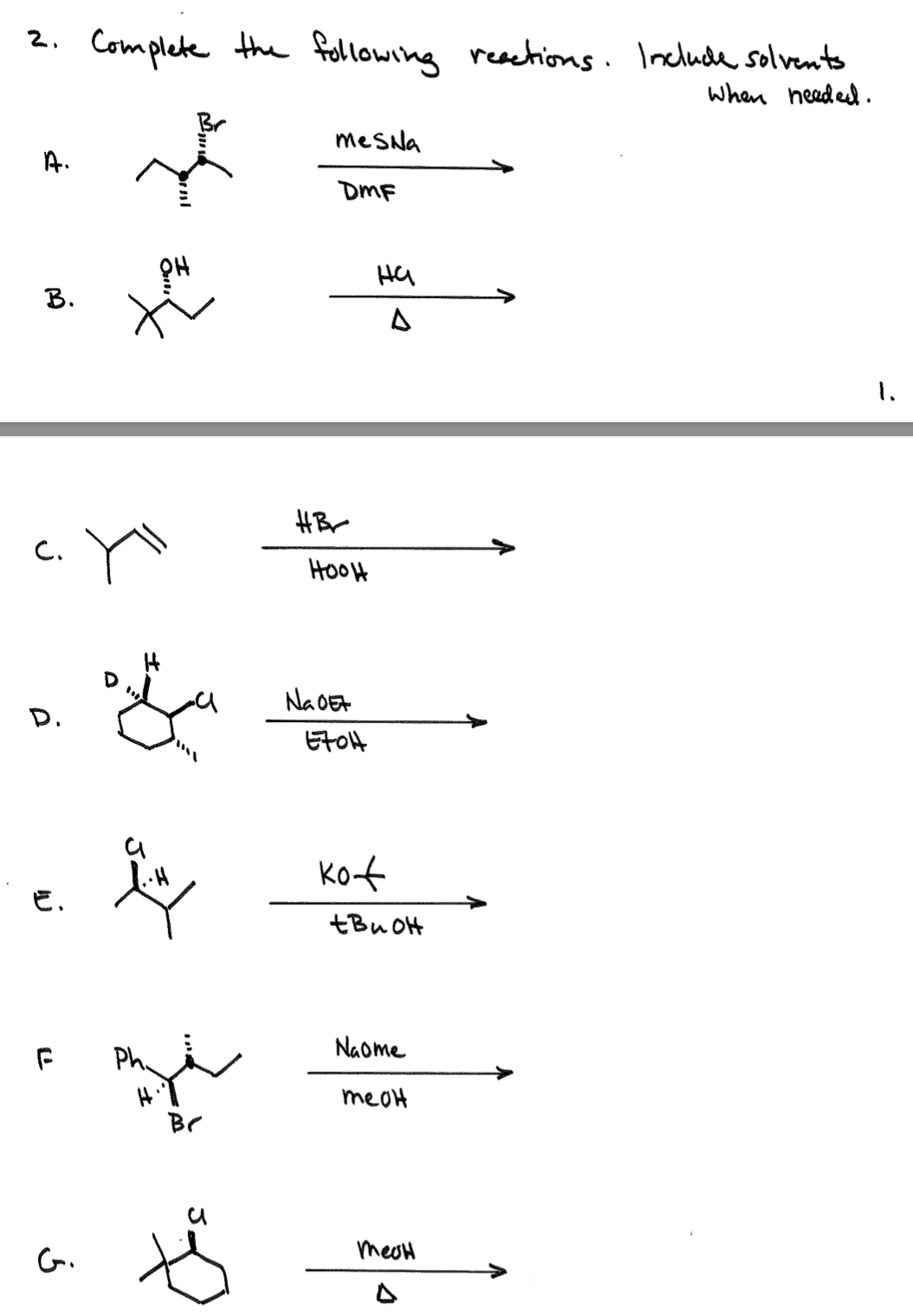 Solved Complete the following reactions. Include | Chegg.com