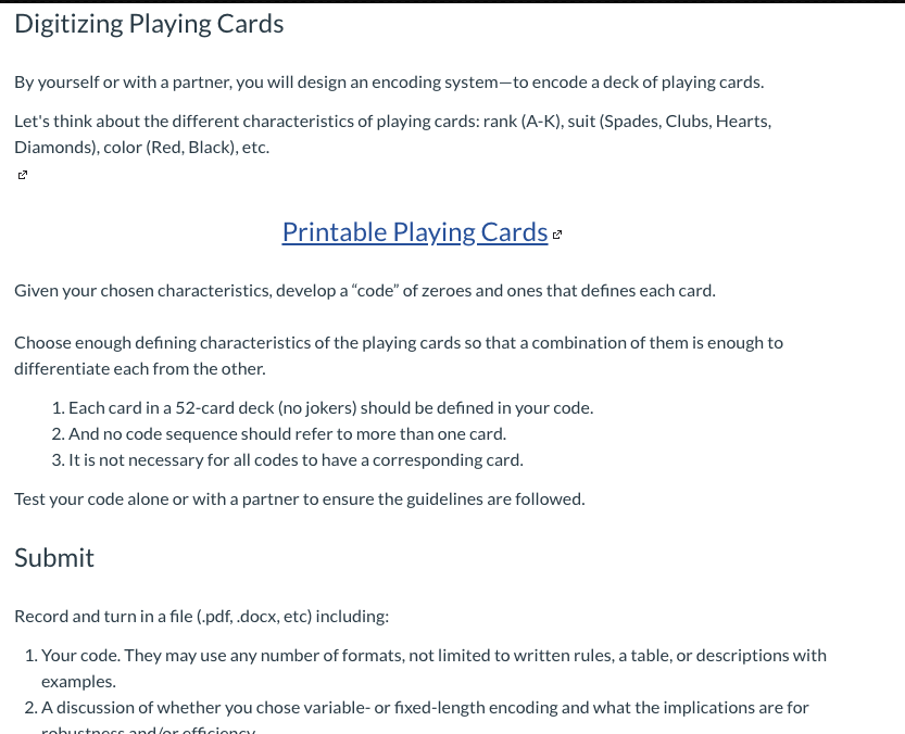 Digitizing Playing Cards By yourself or with a | Chegg.com