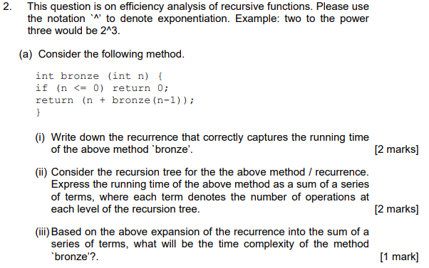 Solved 2. This question is on efficiency analysis of | Chegg.com