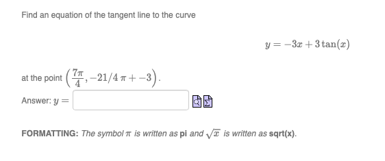 Solved Find an equation of the tangent line to the curve | Chegg.com
