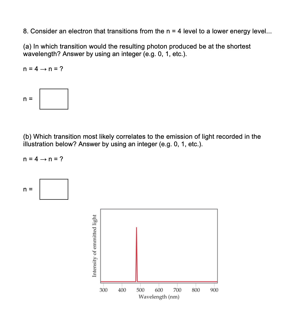 Solved Consider an ﻿electron that transitions from the n=4 | Chegg.com