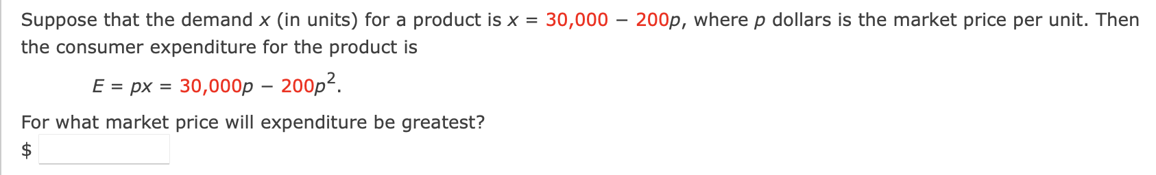 Solved Suppose that the demand x (in units) for a product is | Chegg.com