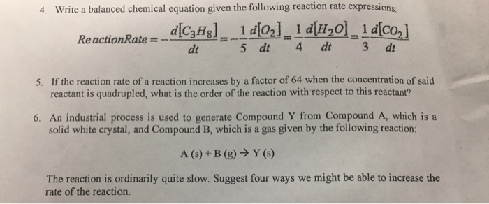 Solved 4. Write a balanced chemical equation given the | Chegg.com