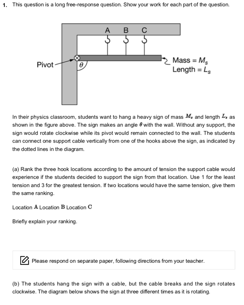 Solved 1. This question is a long free-response question. | Chegg.com