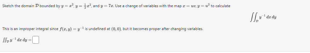 Solved Sketch the domain D ﻿bounded by y=x2,y=12x2, ﻿and | Chegg.com