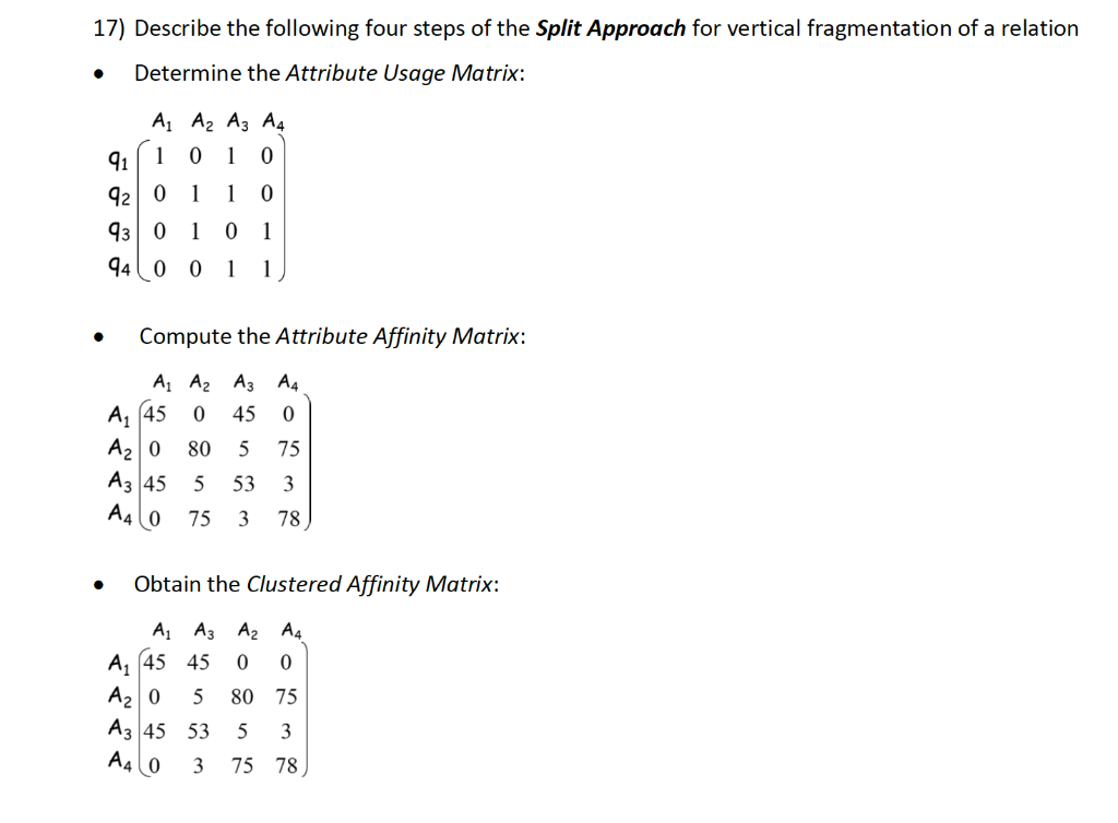 17) Describe the following four steps of the Split | Chegg.com