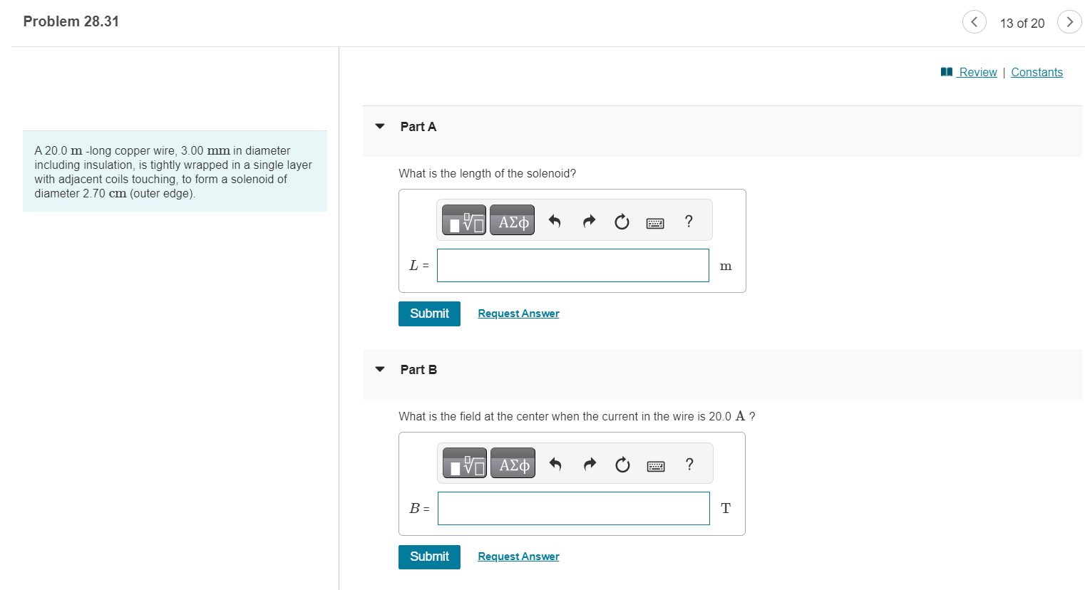 Solved A 20.0 m-long copper wire, 3.00 mm in diameter | Chegg.com