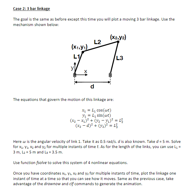 Case 2:3 bar linkage The goal is the same as before | Chegg.com