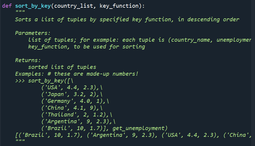 Solved Sorts a list of tuples by specified key function | Chegg.com