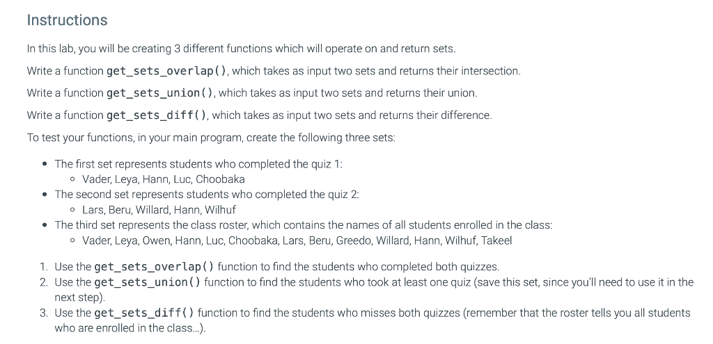 Solved Instructions In this lab, you will be creating 3 | Chegg.com